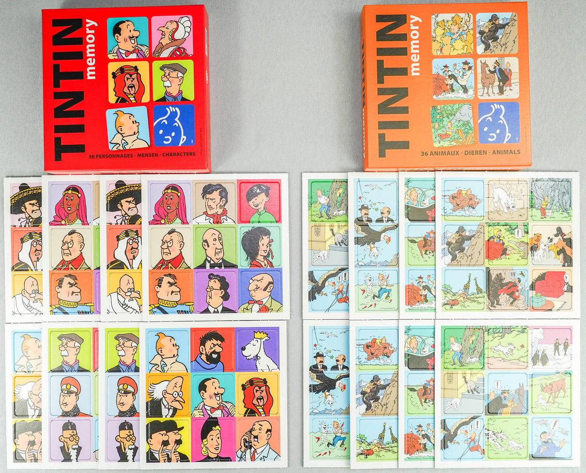 Tintin Moulinsart Memory Game Playing Card Set of 2: Animals/Character ...