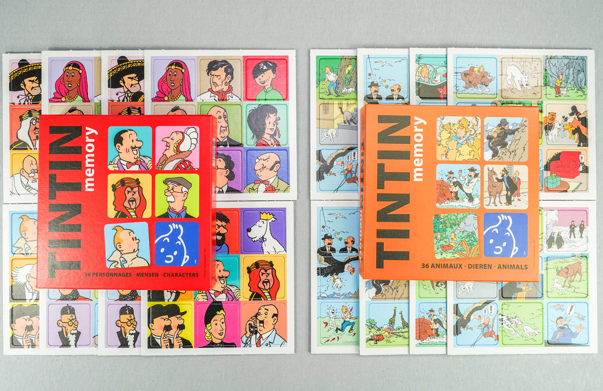 Tintin Moulinsart Memory Game Playing Card Set of 2: Animals/Character ...
