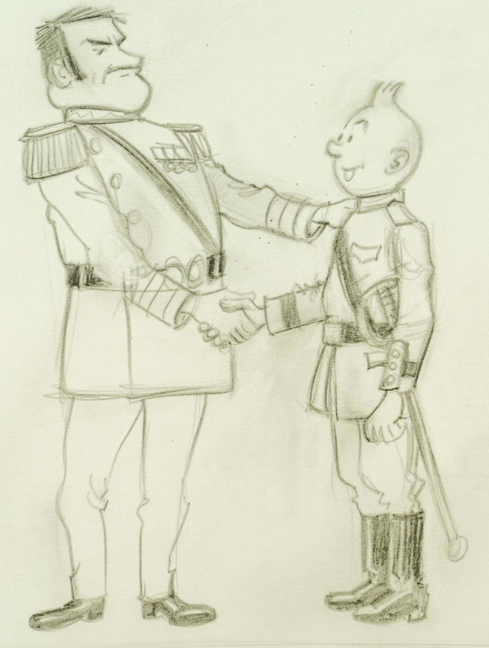 1976 Artwork Design by Studios Herge: Alcazar & Tintin in Graphite 100 ...