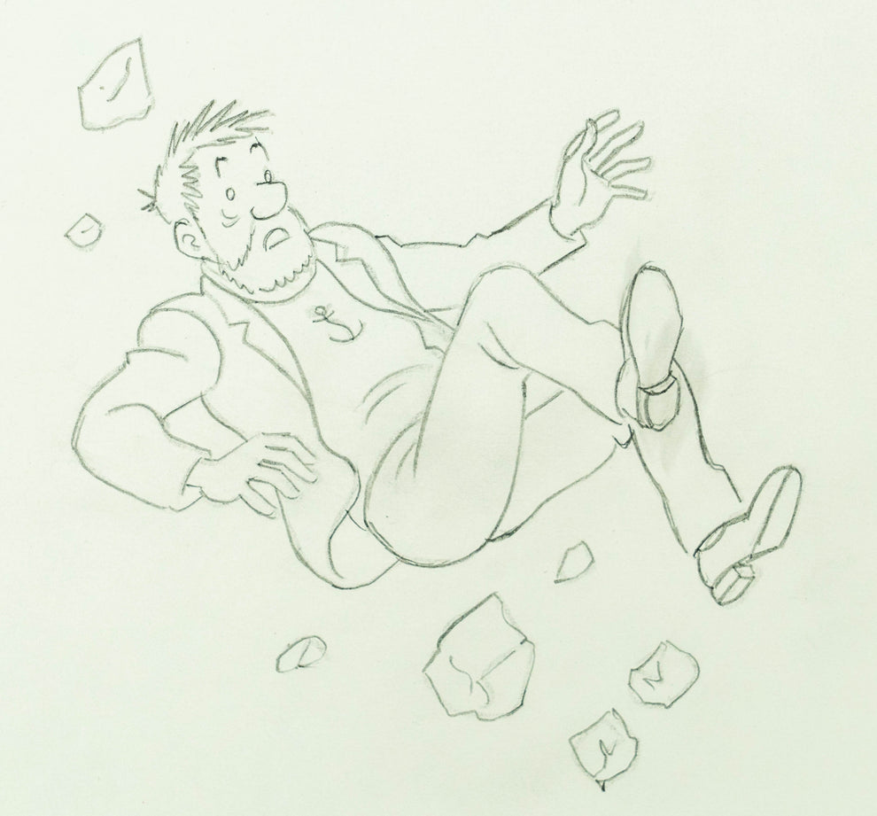 1976 Studios Herge Artwork Design: Captain Haddock in Graphite Origina ...